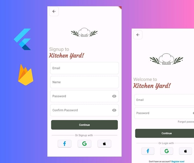 Create Flutter Signup And Login Screen Ui With Firebase Auth By Aman74228 Fiverr