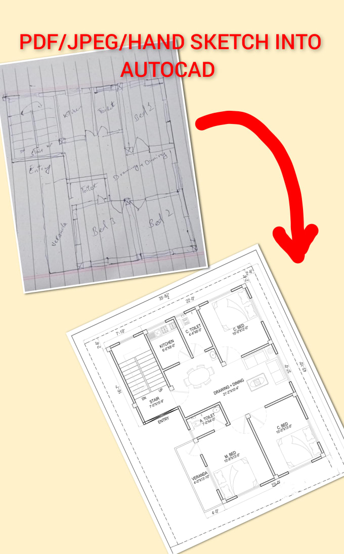 Convert pdf, jpeg or hand drawn sketch into autocad by Naeemarif7777 ... Convert pdf, jpeg or hand drawn sketch into autocad by Naeemarif7777 ...