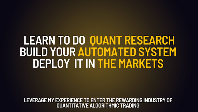Help you develop your trading algorithm by Systematicquant | Fiverr