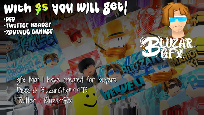 Make You Roblox Pfp Youtube Banner And Twitter Header Gfx By Bluzare