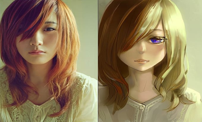 Draw lookalike caricature in anime style for you