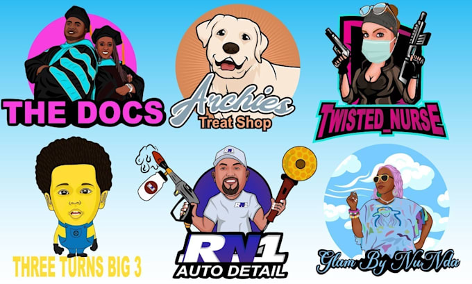 Design your professional cartoon mascot logo by Abportraits | Fiverr