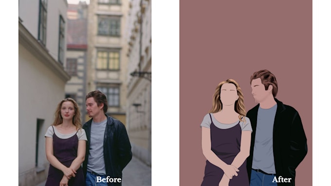 Create faceless digital art for couples by Sukanyadutta532 | Fiverr