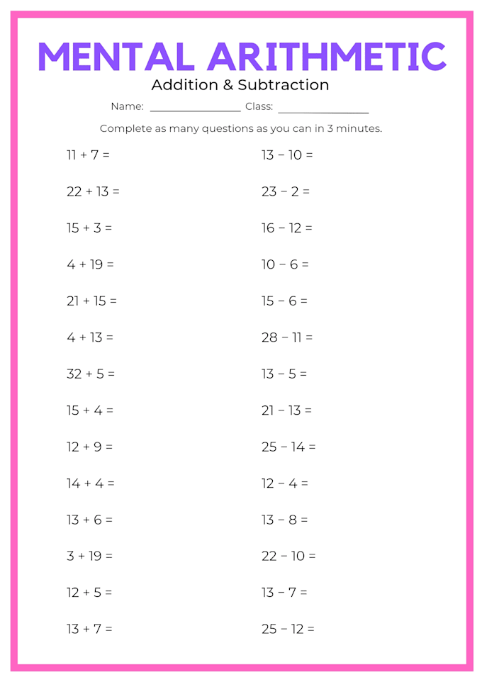 Create custom maths worksheet for kids by Shivrishi | Fiverr