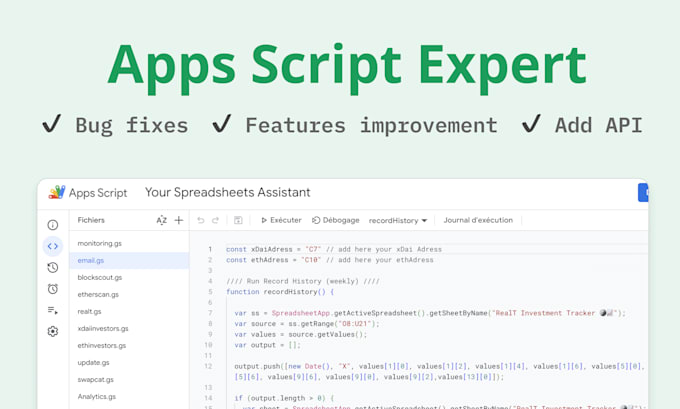 Automate google sheets, forms, gmail, drive, calendar with apps script by Corentinrobert | Fiverr