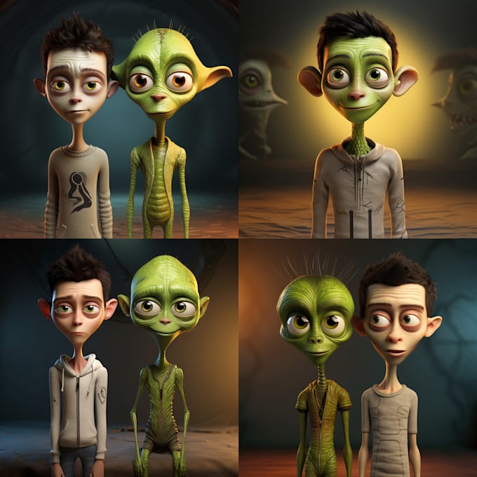 Do hyper realistic portrait or cartoon like character by ...