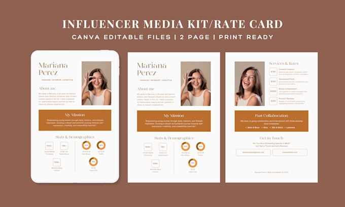 Design a beauty vlogger influencer rate card media kit by Kelanavisual ...