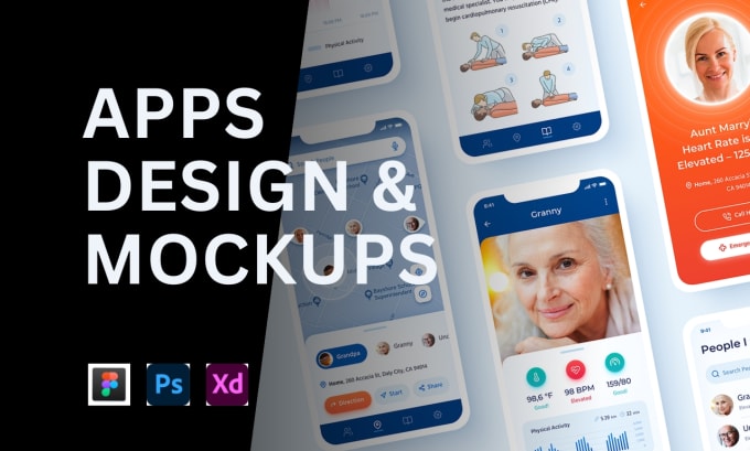 Build figma app design or mobile app ui ux design and app mockups in ...