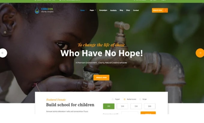 Build responsive non profit wordpress website design for your charity ...