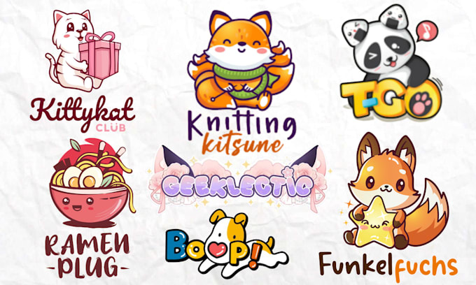 Kawaii japanese style anime character mascot cute for vtuber logo ...