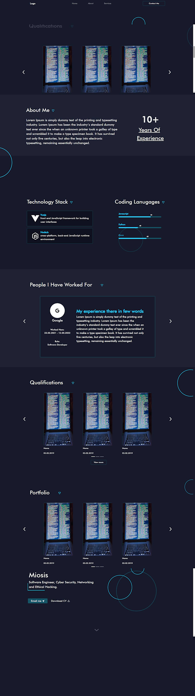 Develop html css javascript web pages by Huzaifaghori | Fiverr