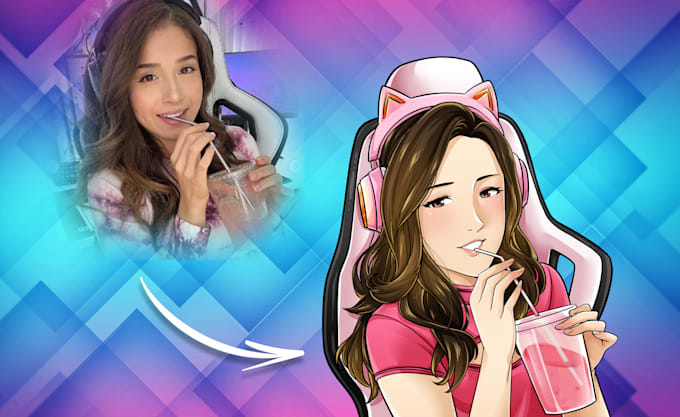 Draw pfp anime character logo design banners twitch for your vtber ...