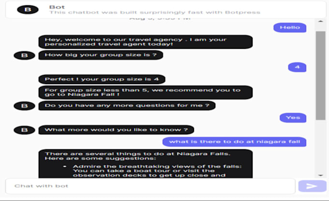 Develop an ai chatbot for various purposes using botpress by Sumeet1232 | Fiverr