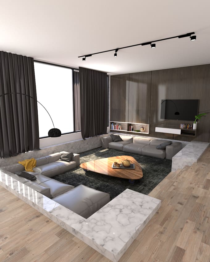 Do a 2d and 3d drawings with realistic render by Alliiq | Fiverr