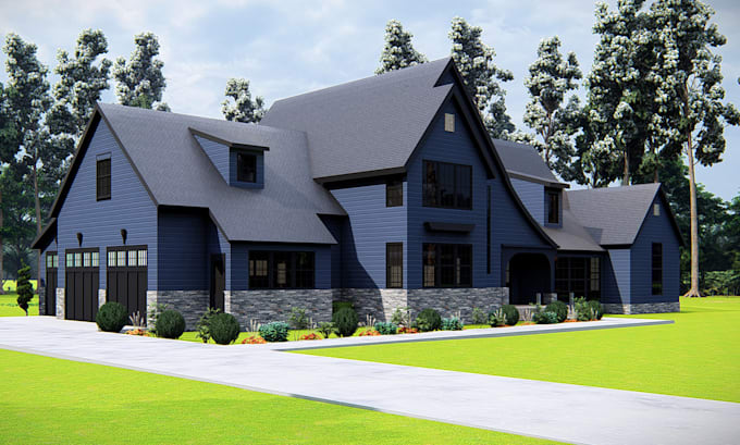 Rendering a 3d home modeling , house design, floor plan with ...