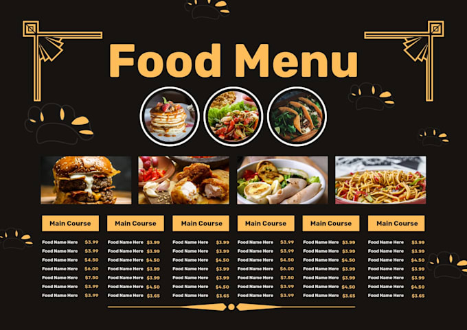 Design a creative awesome restaurant menu food menu by Craftz_pro | Fiverr