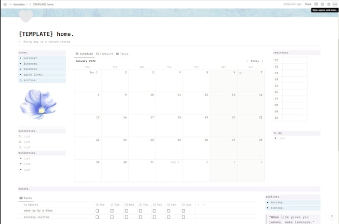 Make a unique notion template for you by Debfreelancing | Fiverr
