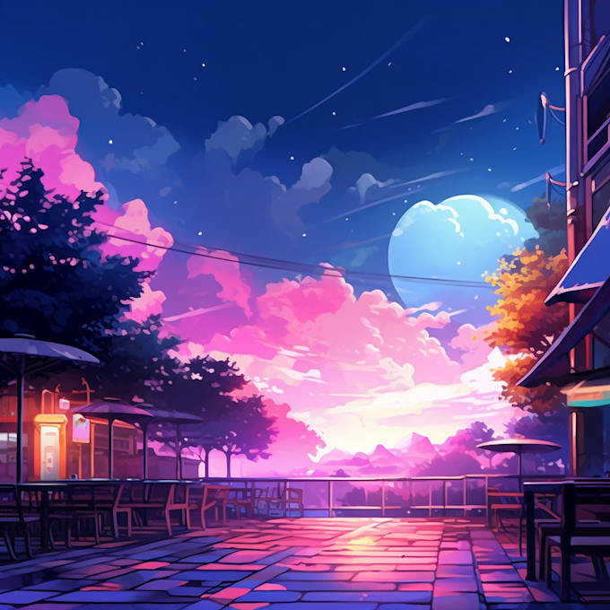 Draw anime background, visual novel, game, environment, landscape 2d ...