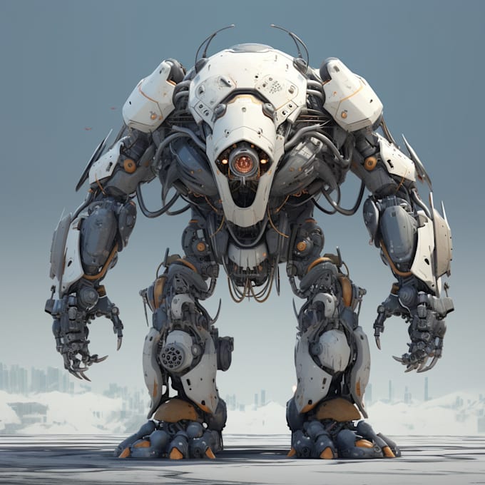 Draw mecha character design by Qomeazelle | Fiverr