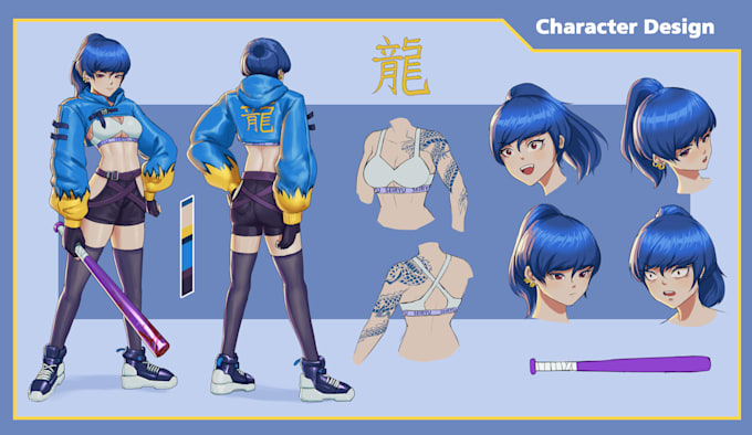 Design anime or vtuber character sheet reference for you by ...