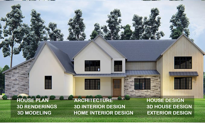 Create exterior house plans,3d modeling home design, interior 3d ...