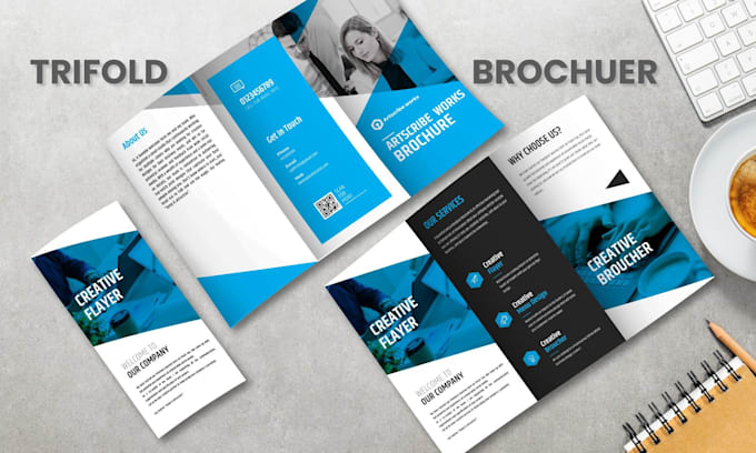 Design professional trifold bifold brochure leaflet for you by ...
