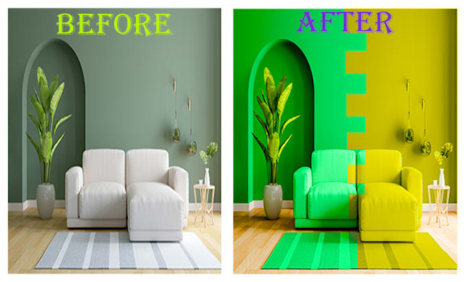 Real estate furniture color correction house interior change by ...