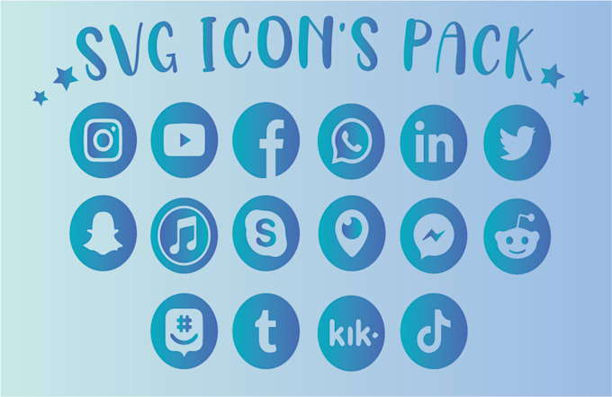 Create custom social media icons in svg, png and jpeg by Ahad_623 | Fiverr