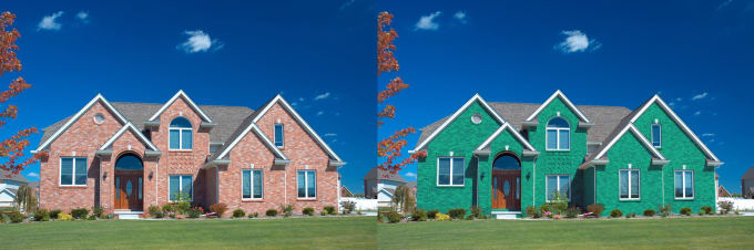 Change house, home wall, brick, roof color and remodel exterior by ...