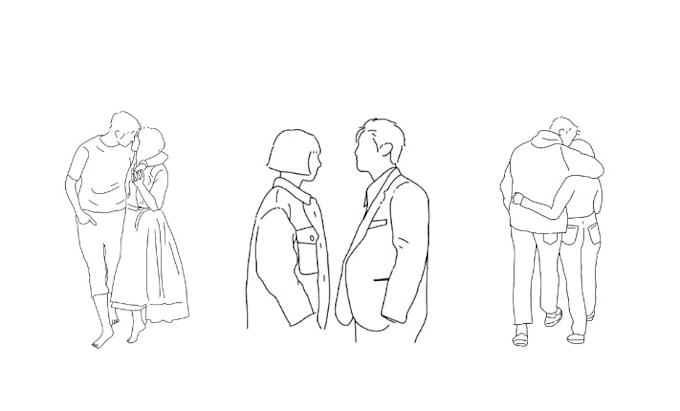 Draw simple black and white cartoon line art by Kikiapeh | Fiverr