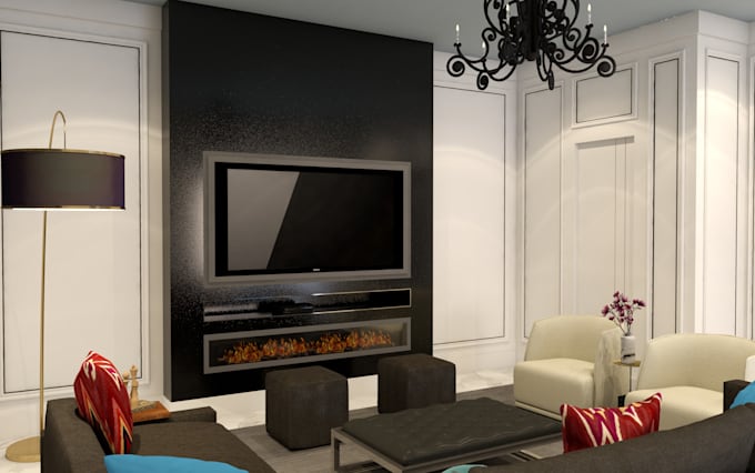 Detailed design your family lounge with 2d and 3d renders by Jahanzaib ...