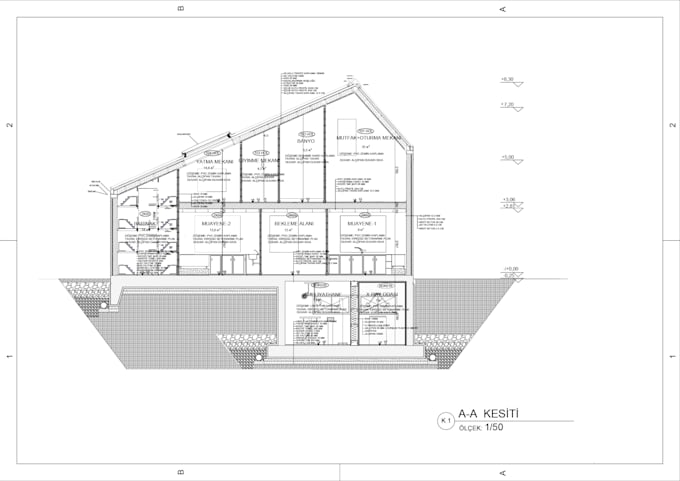 Architectural floor plan elevations and sections by Aysepeker22_ | Fiverr