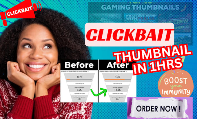Create attractive clickbait youtube thumbnail within 1 hour, thumbnail ...