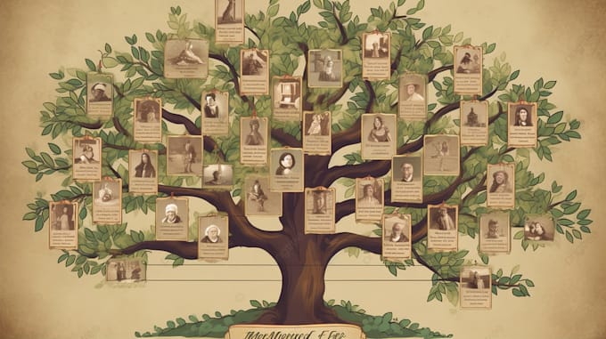 Family tree poster genealogy investigation by Daniveri28 | Fiverr