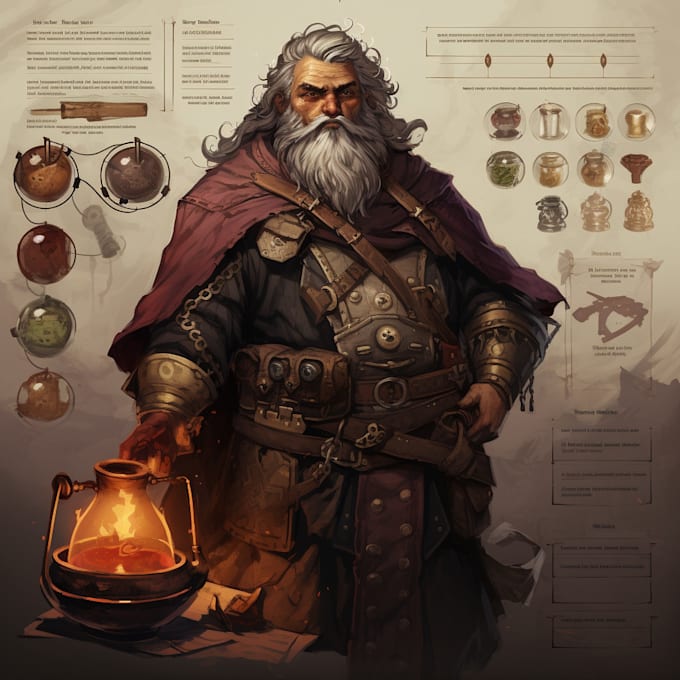 Draw dnd character art for your game with dynamic pose by ...