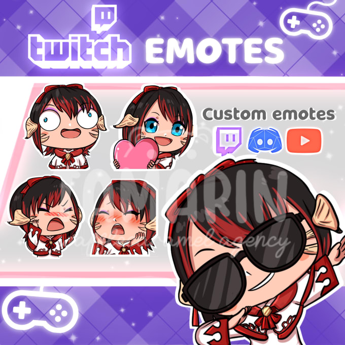 Draw Vtuber Chibi Emotes And Badges For Your Twitch By Wafflecaramel