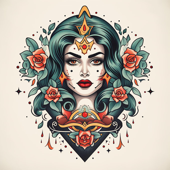 Draw a traditional or old school style tattoo design by Kristinpow | Fiverr