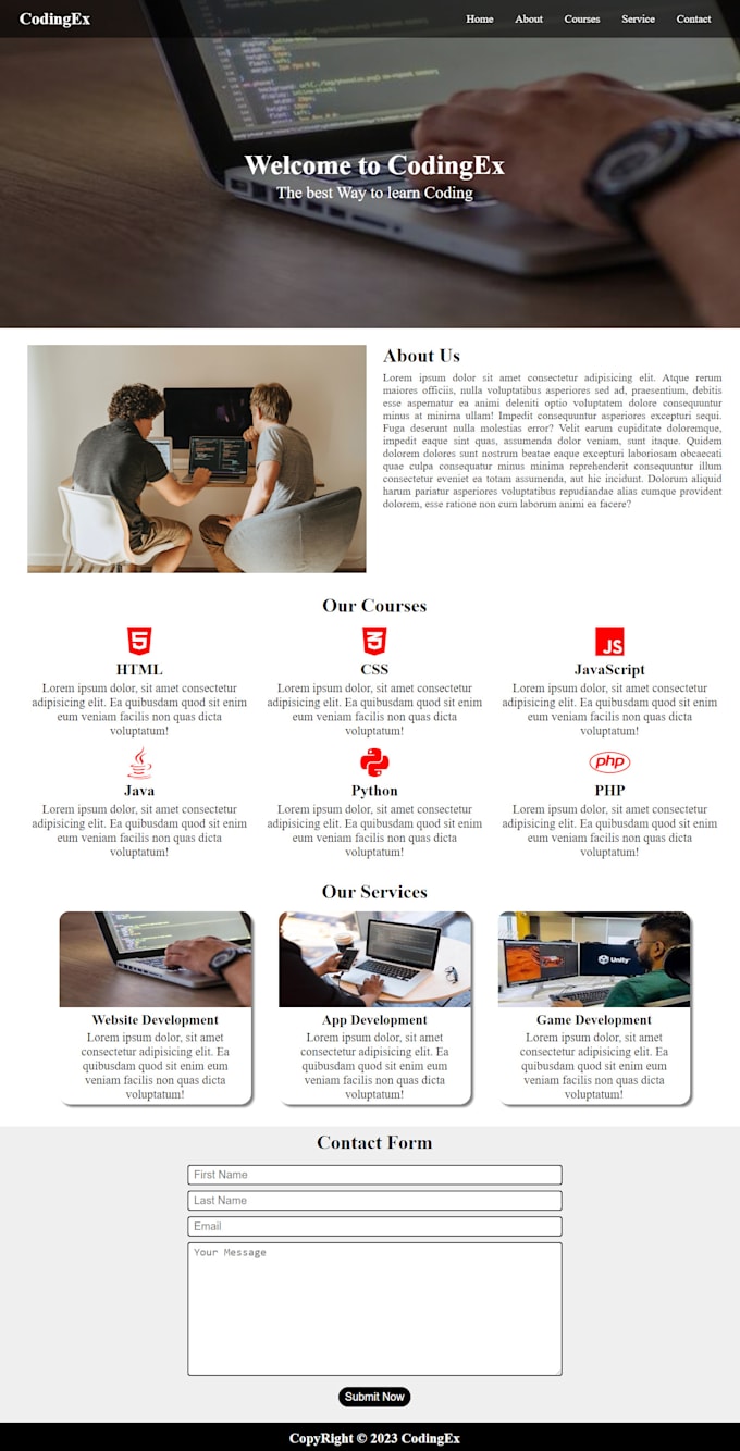 Create professional and responsive website using html, css, react by ...
