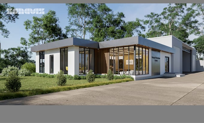 Create hyper realistic 3d exterior rendering visualization by ...