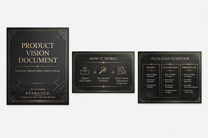 Develop a structured product vision document and software concept by ...