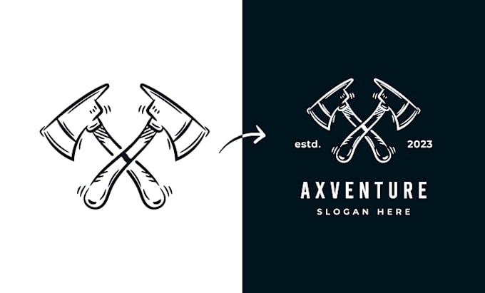 Create line art logo design in hand drawn or sketch style by Rizkreativ ...