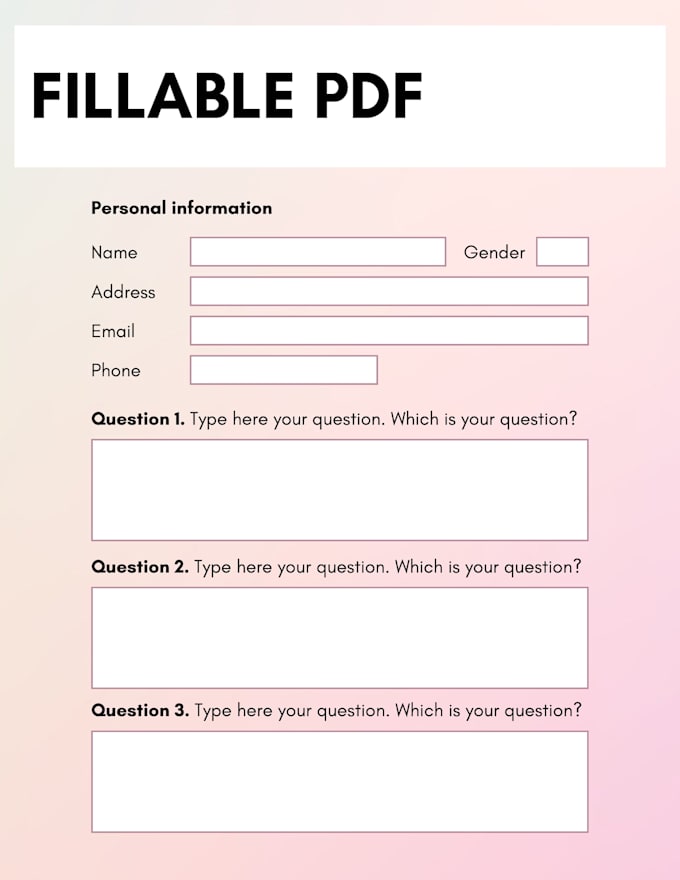 Design fillable pdf forms with an fascinating layout by Ehsan_nazir ...