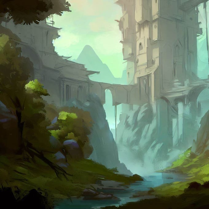 Build fantasy dnd background, landscape and environment art by ...