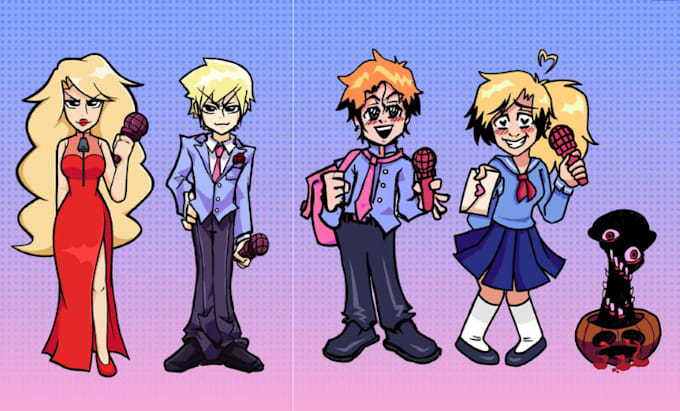 A custom fnf mod character, fnf sprite poses, cute telegram stickers ...