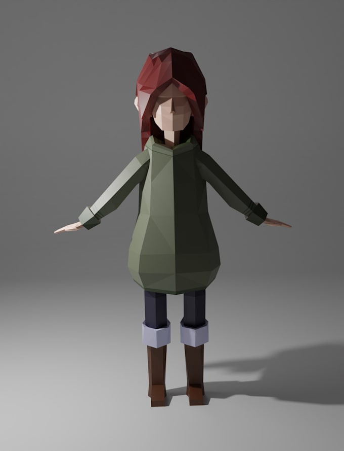 Make low boly blender model like characters ,scenes by Luckyinu | Fiverr