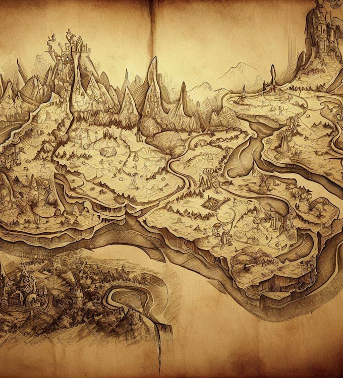 Hand draw your fantasy map by Miazietsman | Fiverr
