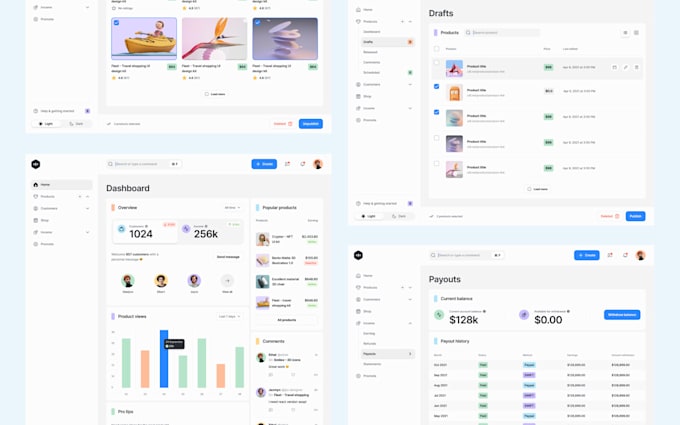 Create a clean and minimal saas dashboard by Vmawork | Fiverr