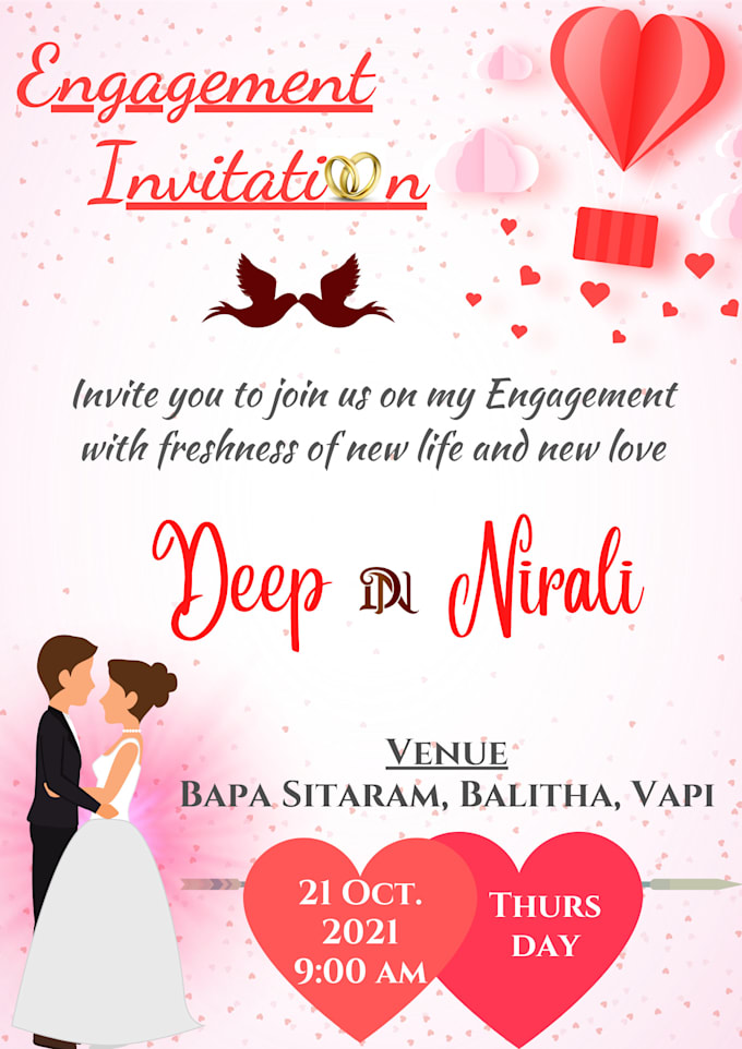 Make a elegant digital invitation cards by Patel_kajol | Fiverr