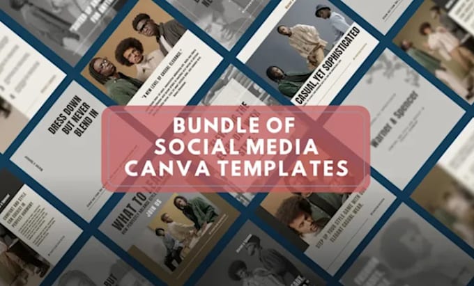 Provide you 100 social media canva templates bundle according to your ...