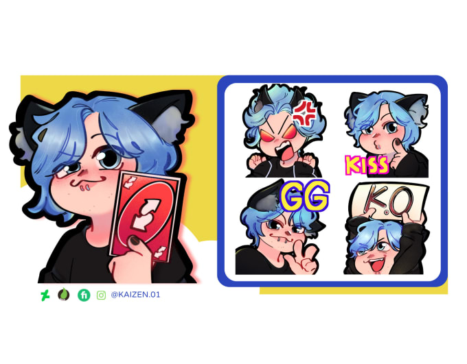 Create Custom Twitch Emotes And Sub Badges By Yorokobiart Fiverr